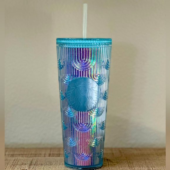 Starbucks | Kitchen | Nwt Starbucks Venti 222 Iridescent Teal Mermaid ...